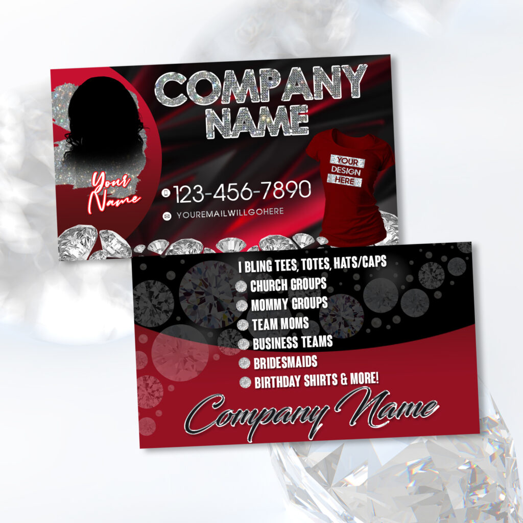 BLING BUSINESS CARD DESIGN - 2 SIDED *DESIGN ONLY, NO PRINT - NEEDGFX.COM